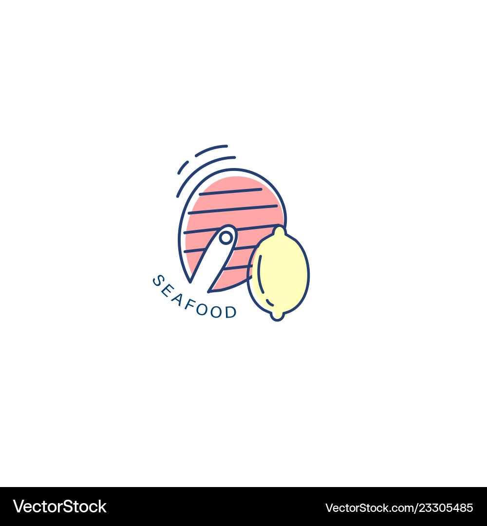 Icon and logo for seafood restaurant Royalty Free Vector