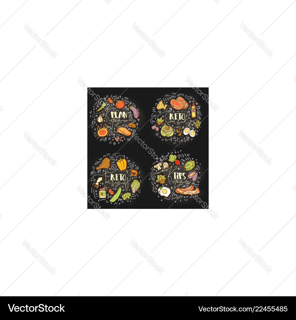 Ketogenic plan keto cook book keto for beginners Vector Image