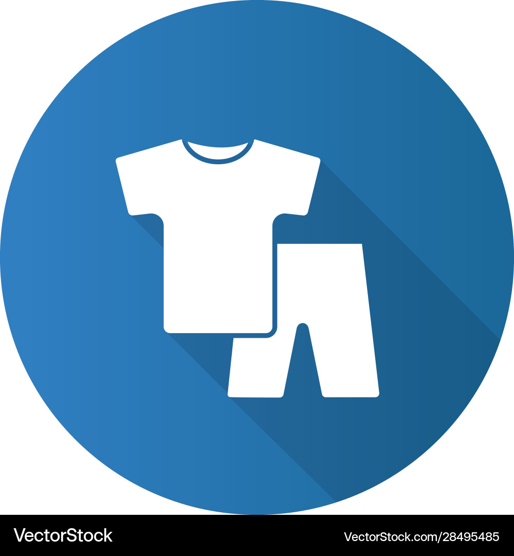 Nightwear flat design long shadow glyph icon Vector Image