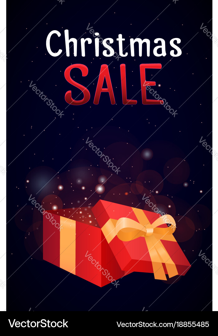 Open gift box with festive sequins christmas sa Vector Image