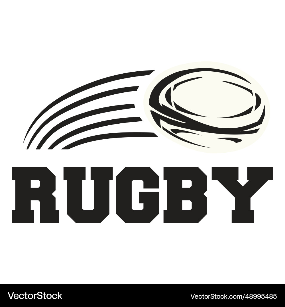 Rugby ball flying badge Royalty Free Vector Image