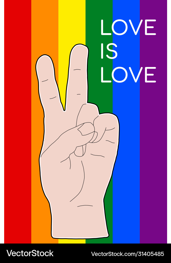 Symbol pacifism and hippies is a hand Royalty Free Vector