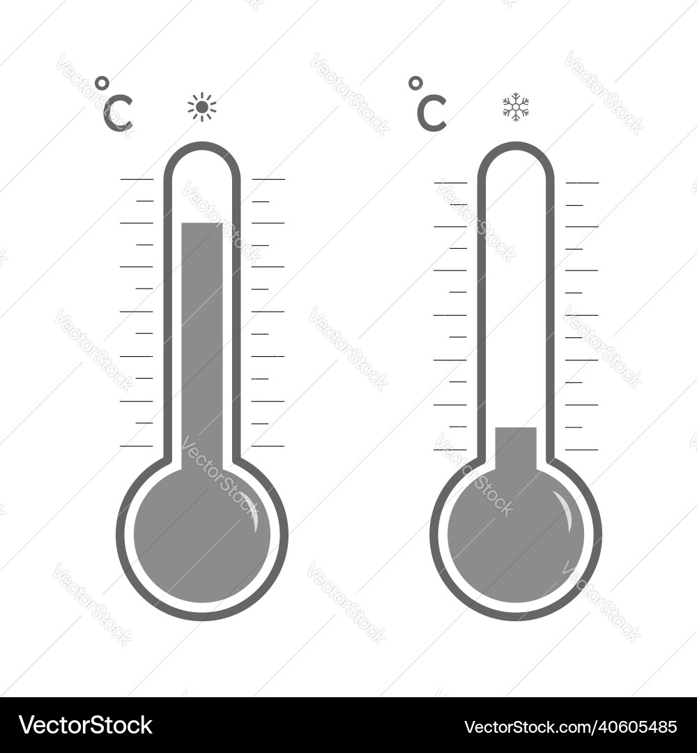 Temperature icon hot and cold symbol set Vector Image