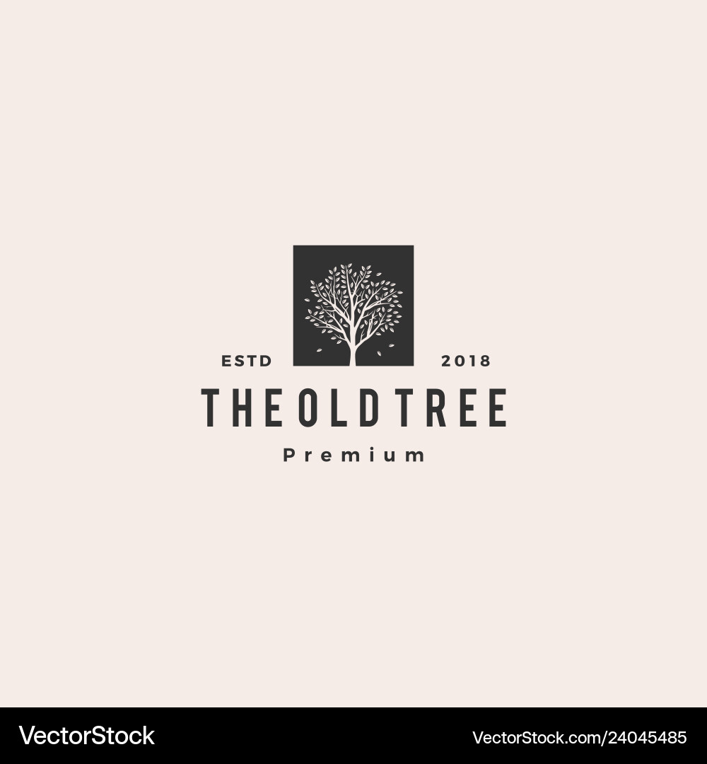 Tree logo retro hipster vintage logo label Vector Image