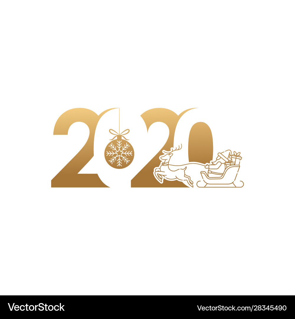 2020 colorful text isolated on white background Vector Image