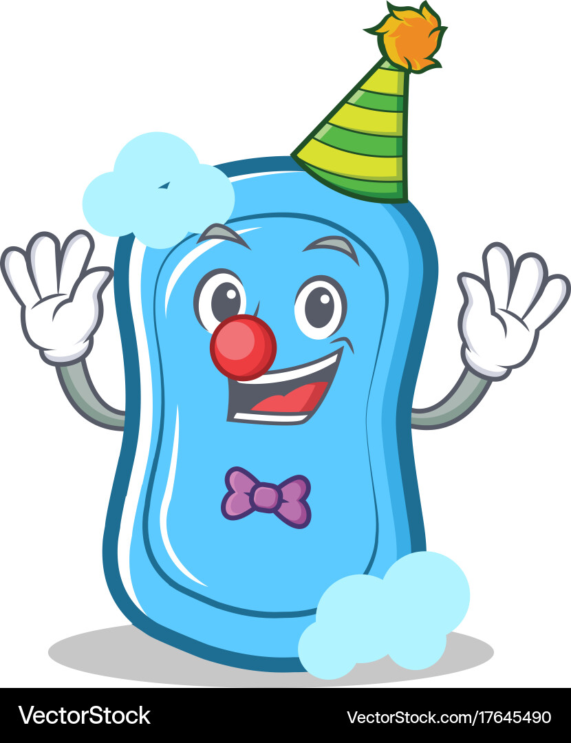 Clown blue soap character cartoon Royalty Free Vector Image