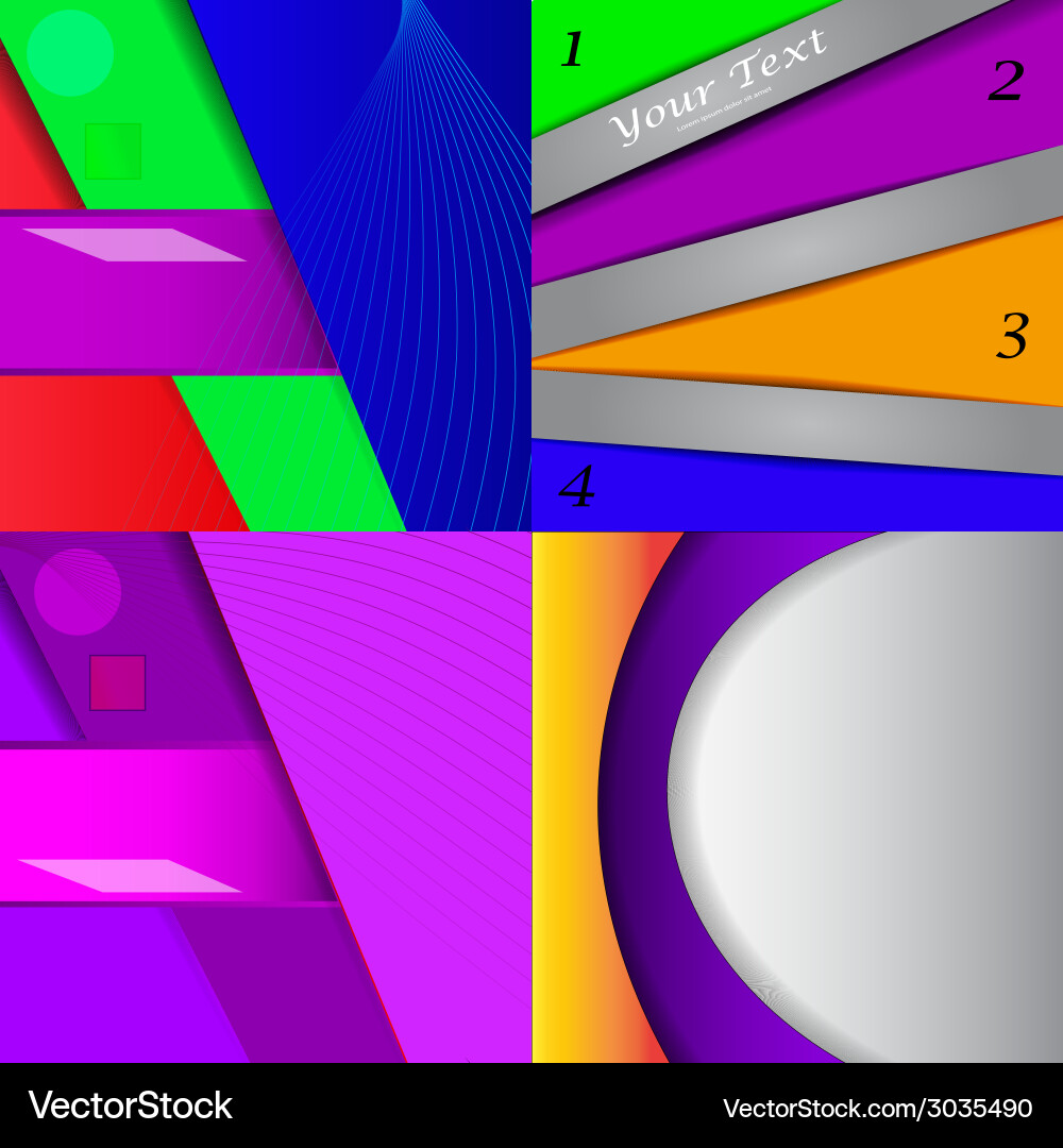 Collection of abstract multicolored backgrounds Vector Image