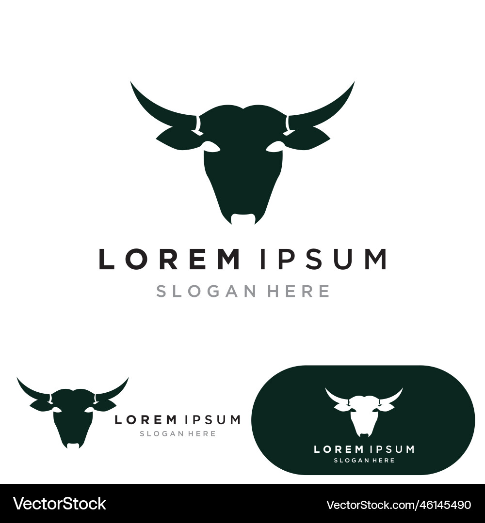 Cow head symbols and logo template Royalty Free Vector Image