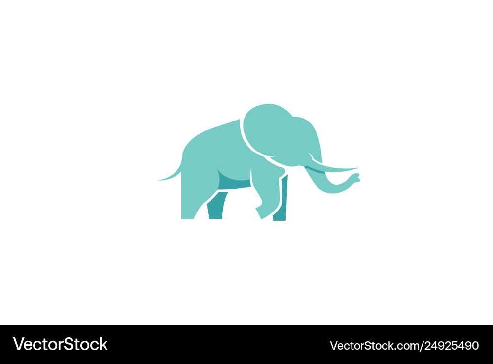 Creative blue elephant logo Royalty Free Vector Image