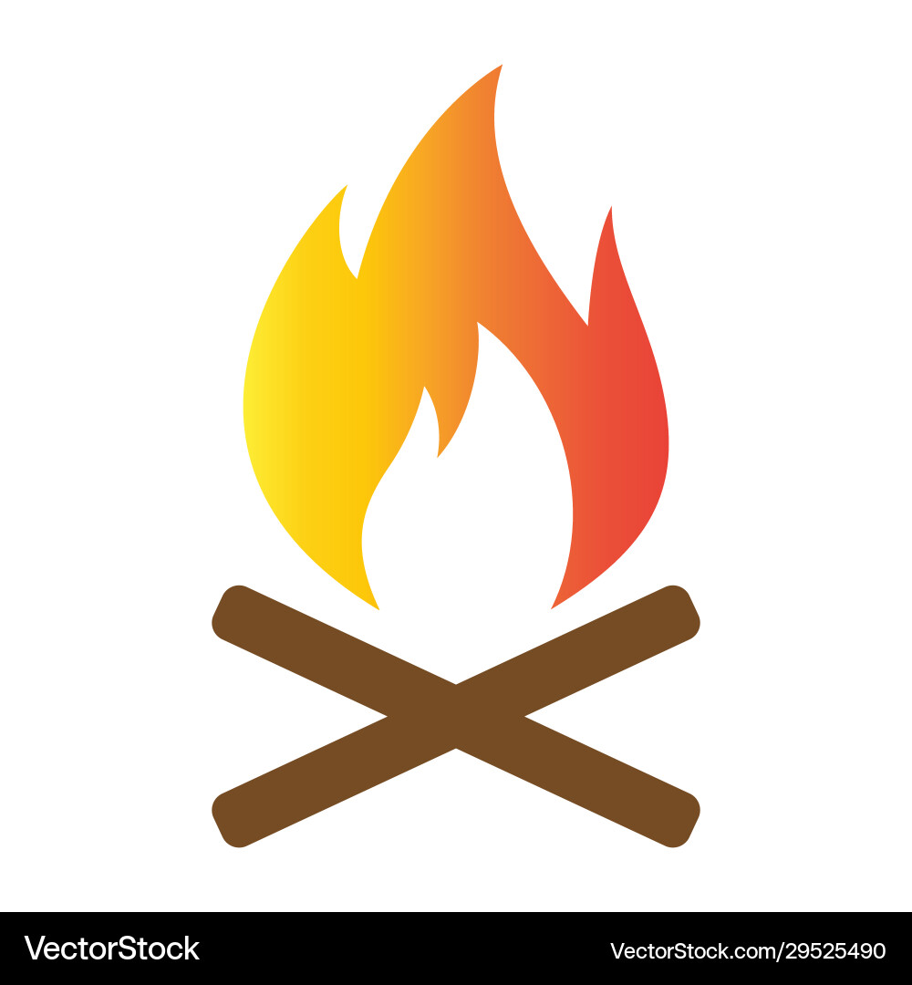 Fire flame icon hot flames sign isolated Vector Image