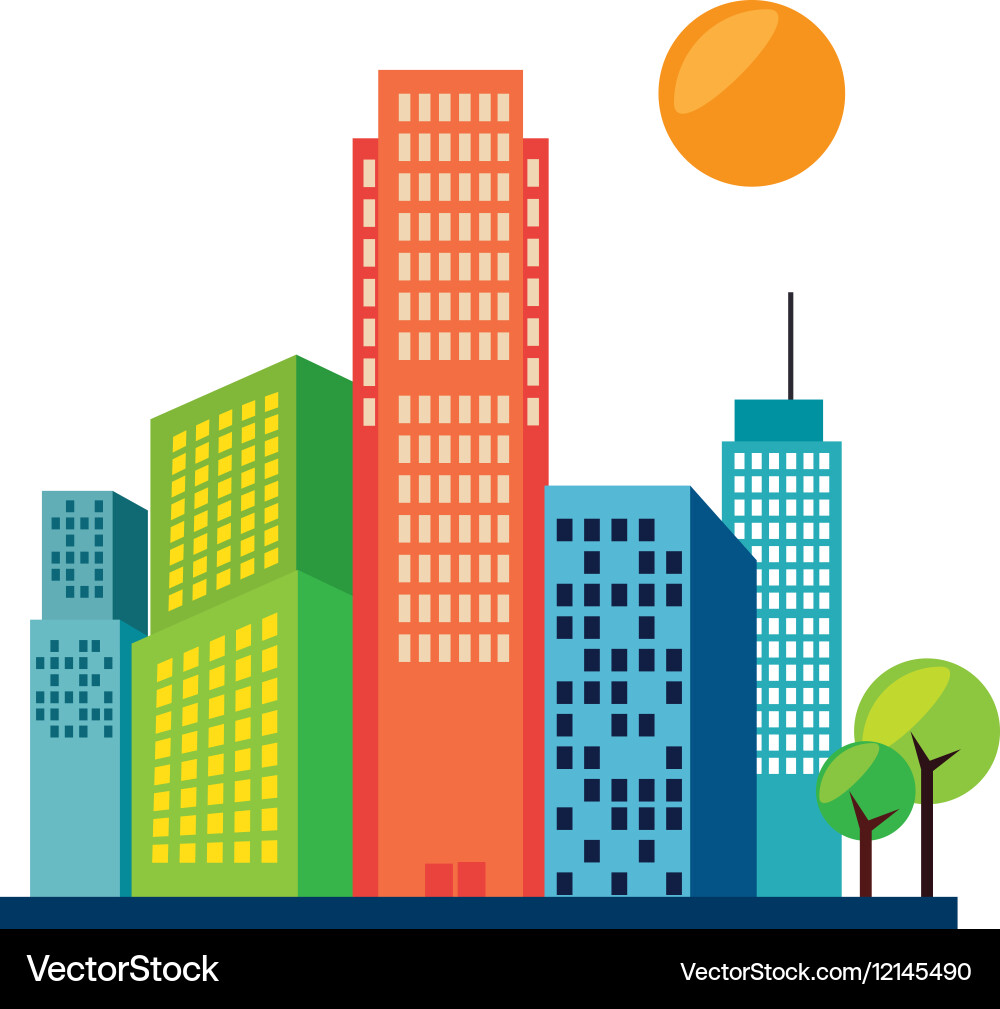 Great city buildings icon Royalty Free Vector Image