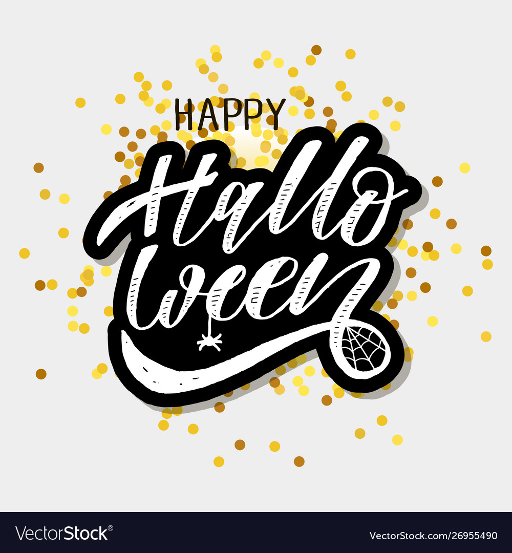 Happy halloween lettering calligraphy brush text Vector Image