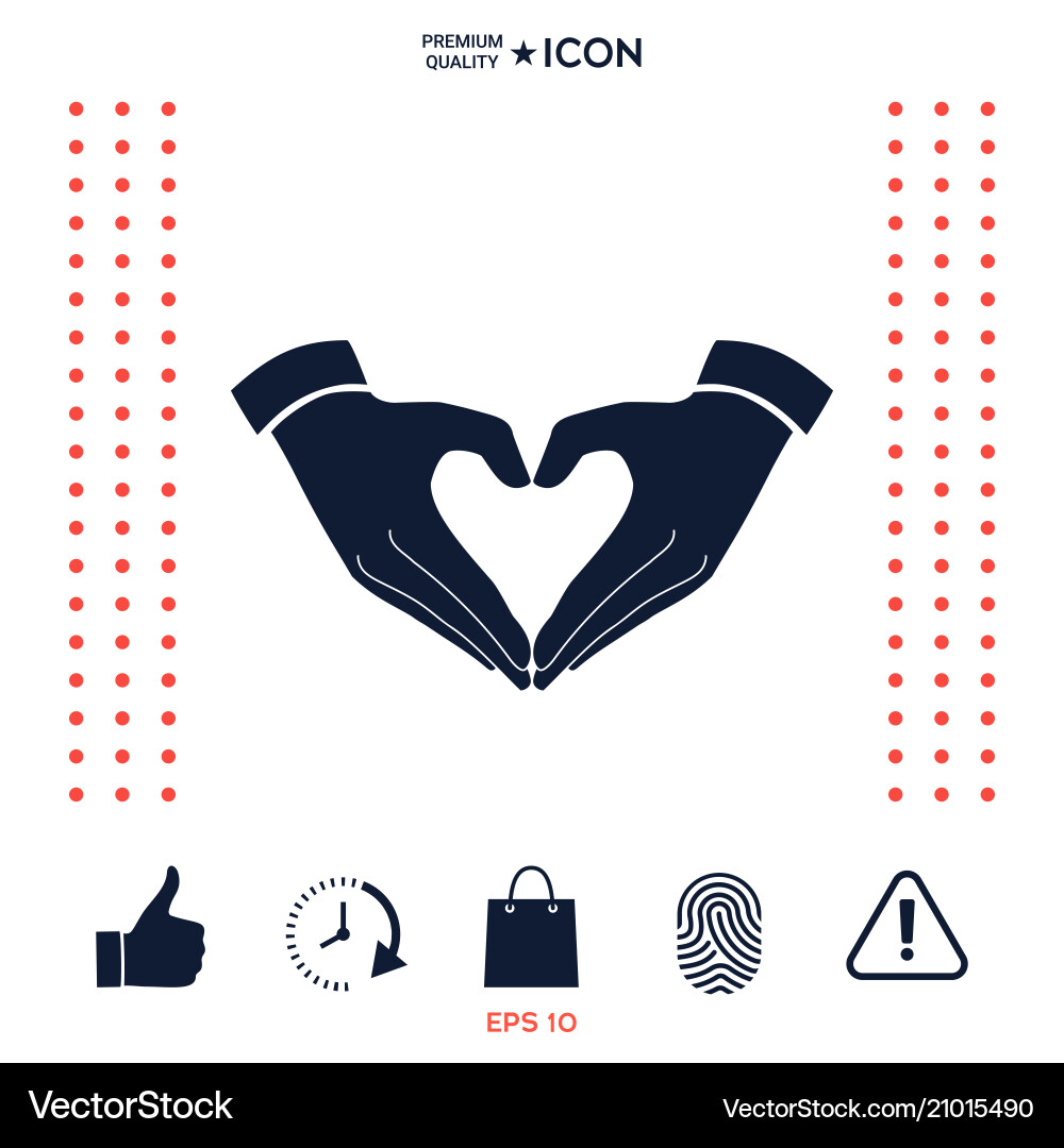 Heart shape made with hands Royalty Free Vector Image