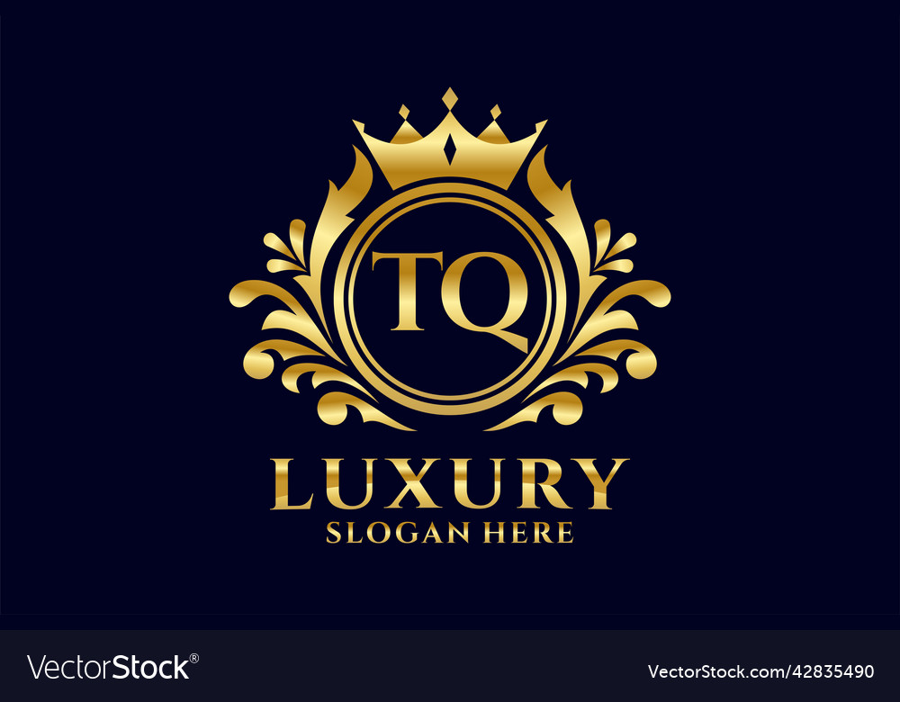 Initial tq letter royal luxury logo template Vector Image