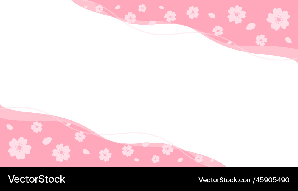 Japanese cherry blossom abstract border template Vector Image