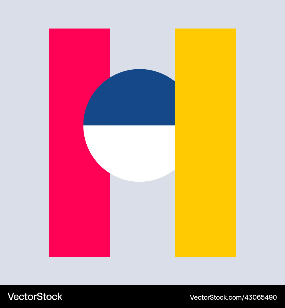 Modern abstract geometric h uppercase alphabetical