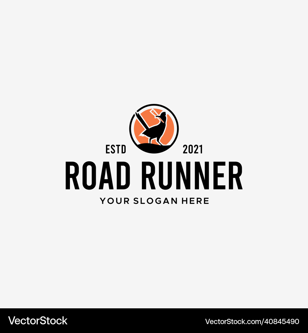 Modern flat colorful road runner speed logo design