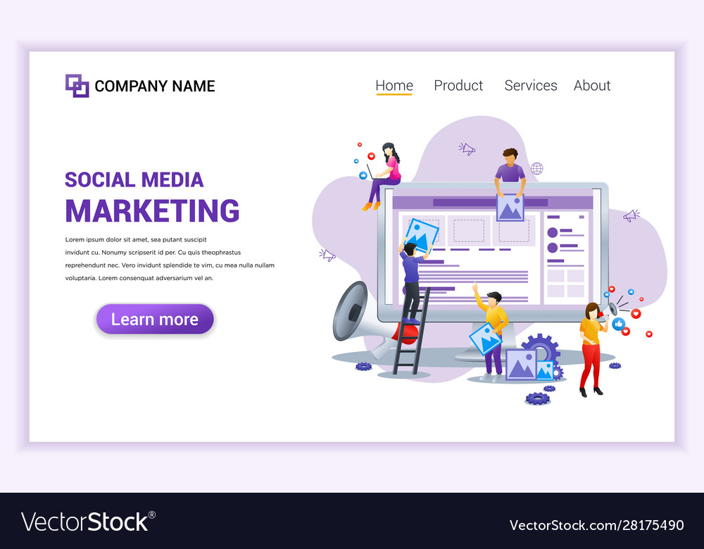 Modern flat design concept social media Royalty Free Vector Modern flat design concept social media Royalty Free Vector