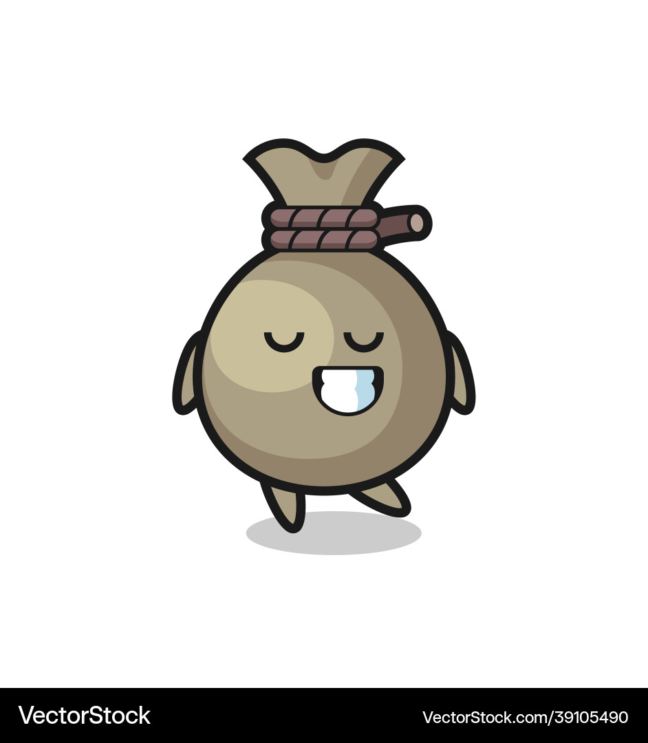 Money sack cartoon with a shy expression Vector Image