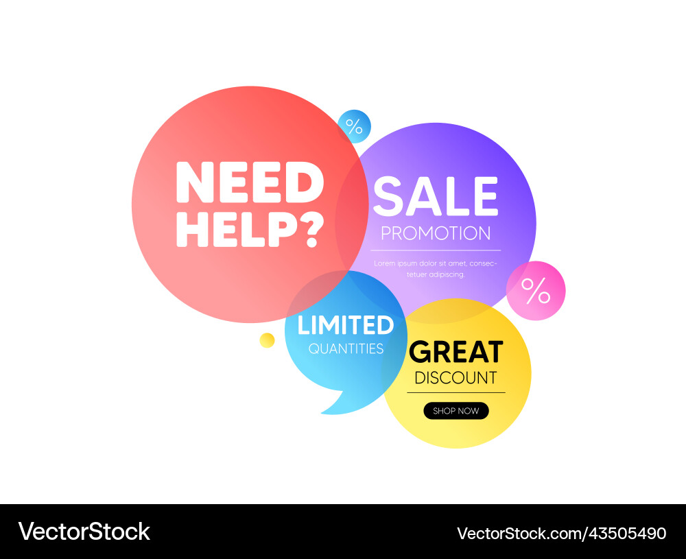 Need help symbol support service sign discount Vector Image