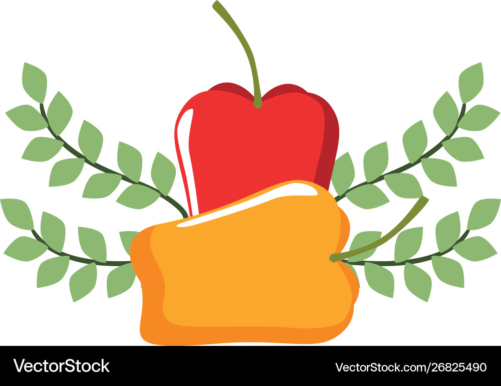 Red and yellow bell pepper cooking Royalty Free Vector Image
