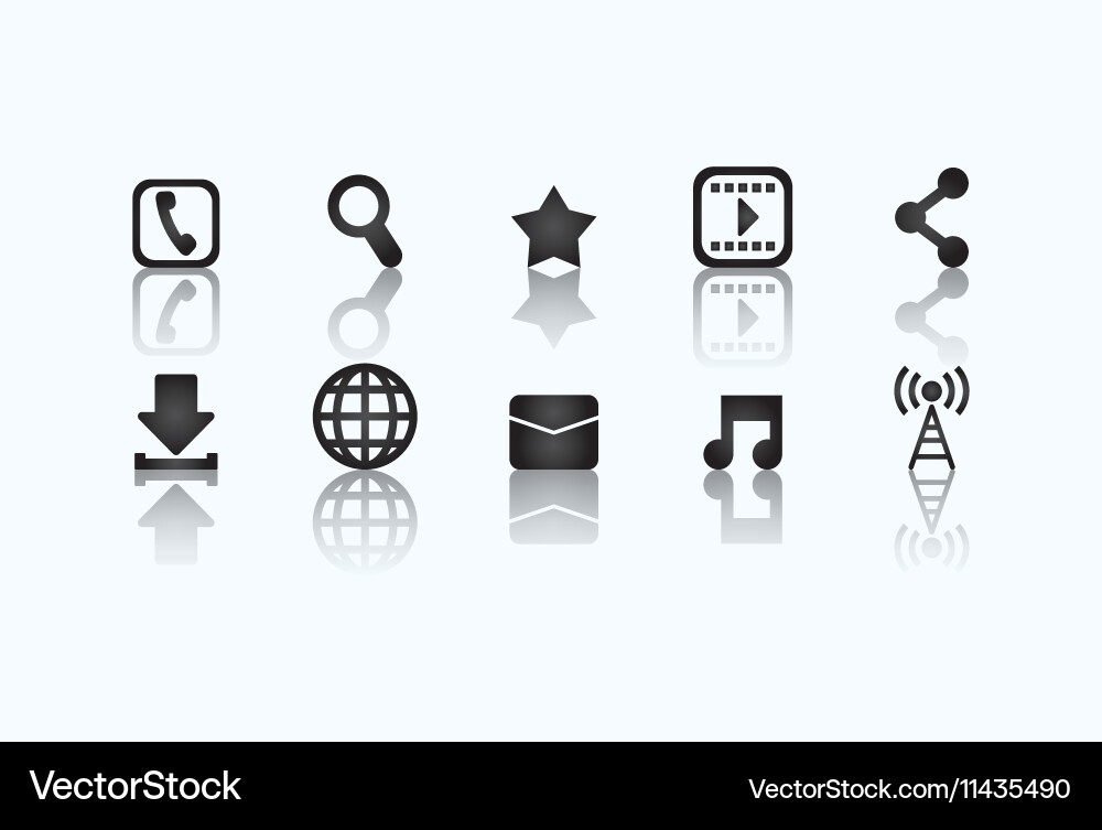 Social media and networking icons set Royalty Free Vector