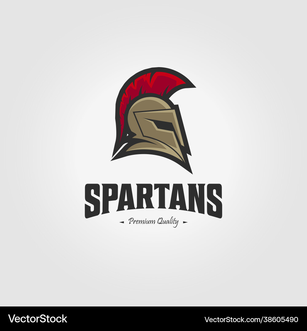 Spartan logo vintage design Royalty Free Vector Image