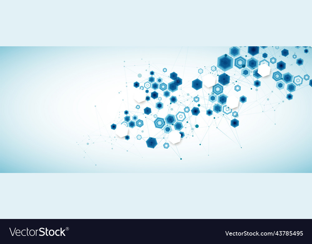 Abstract blue hexagon futuristic background Vector Image