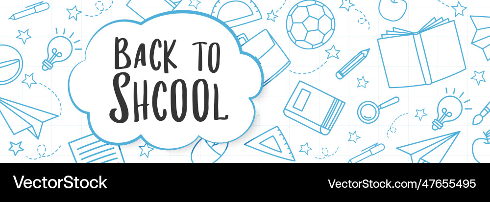 Back to school doodle style background education Vector Image