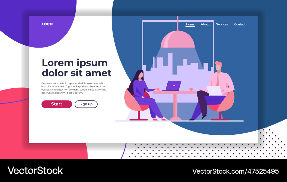 Business colleagues drinking coffee together Vector Image