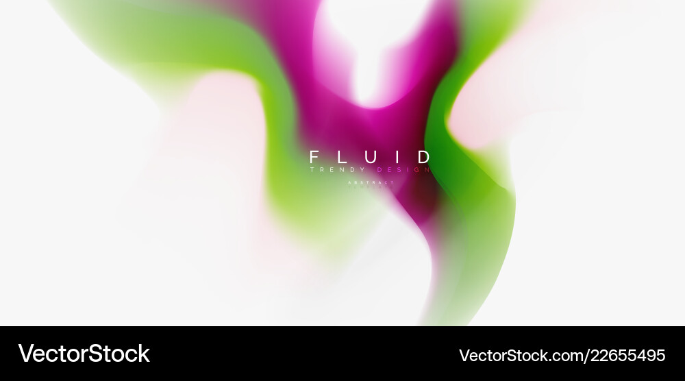 Color flowing wave trendy liquid design template Vector Image