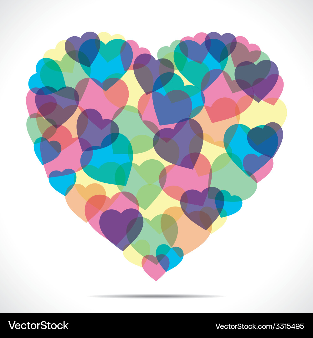 Colorful heart make big heart Royalty Free Vector Image