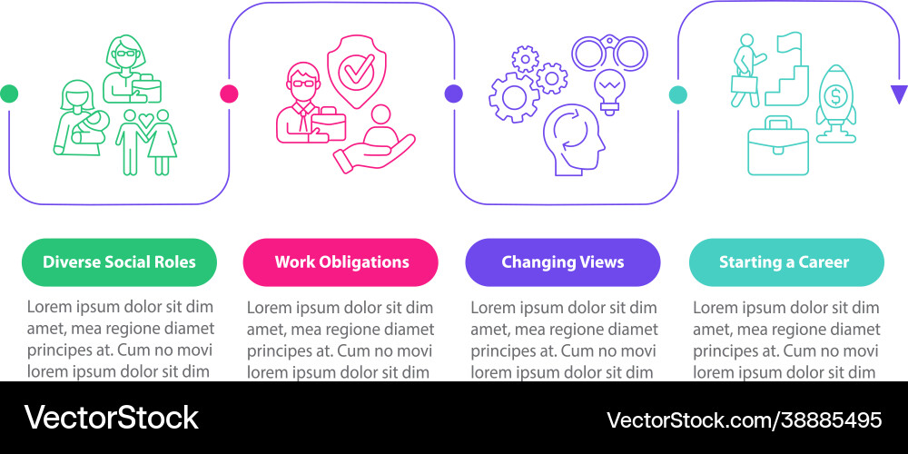 Diverse social roles infographic template Vector Image