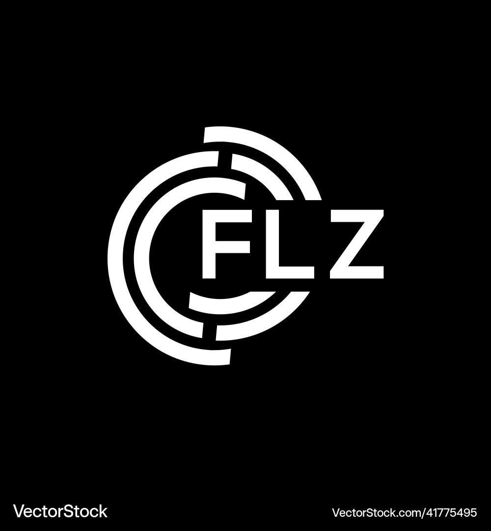 Flz letter logo design on black background Vector Image