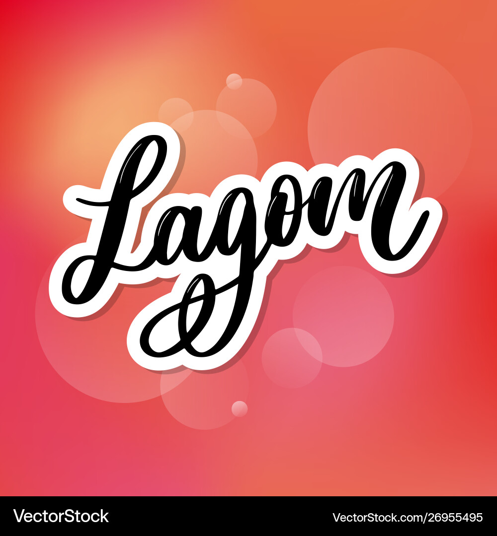 Lagom meaning inspirational handwritten text Vector Image