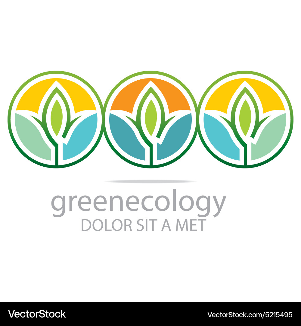 Leaves green ecology circle design Royalty Free Vector Image
