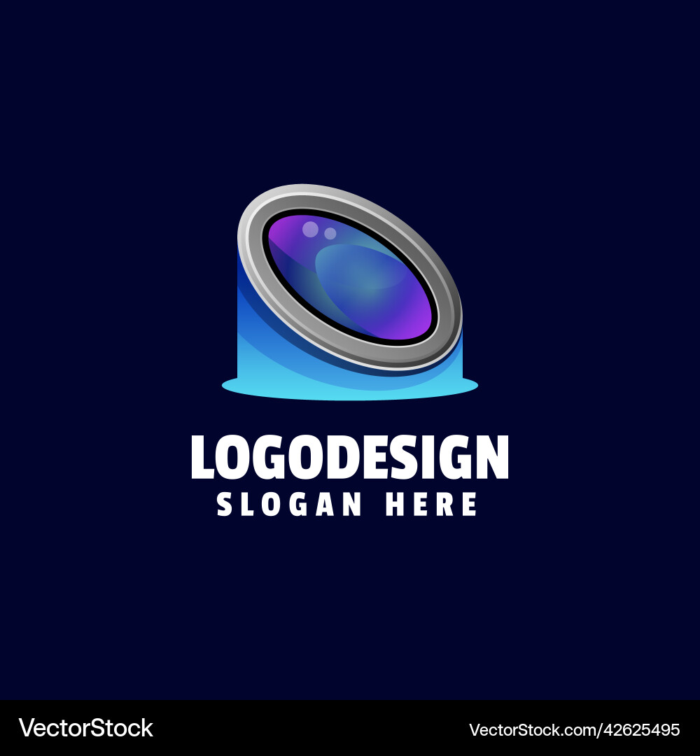 Logo lens eye gradient colorful style Royalty Free Vector