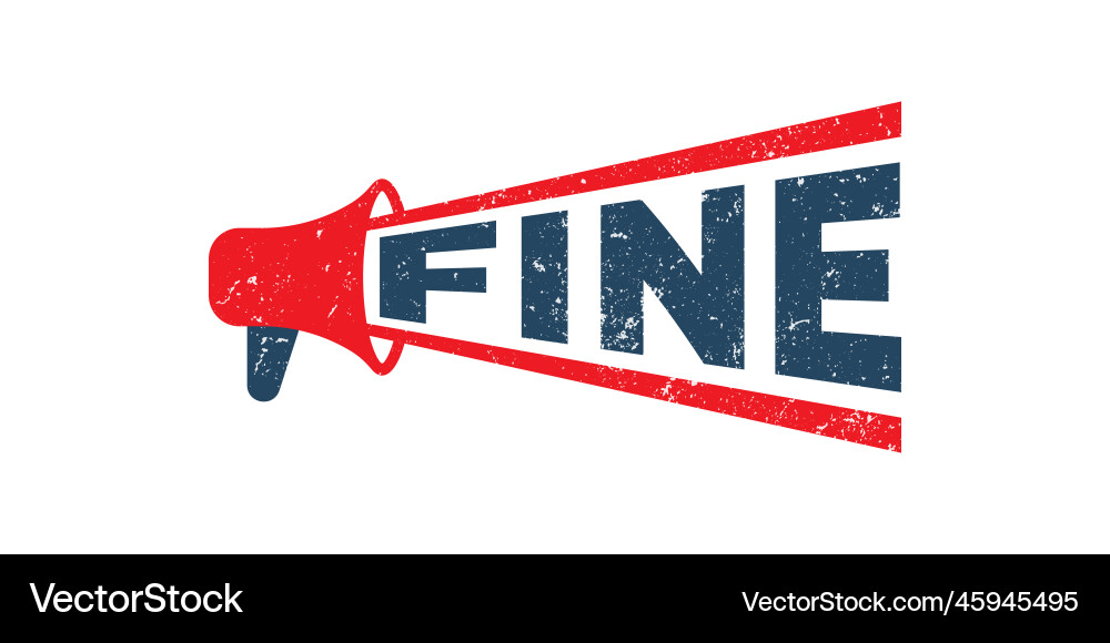 Megaphone fine grunge rubber stamp on white Vector Image