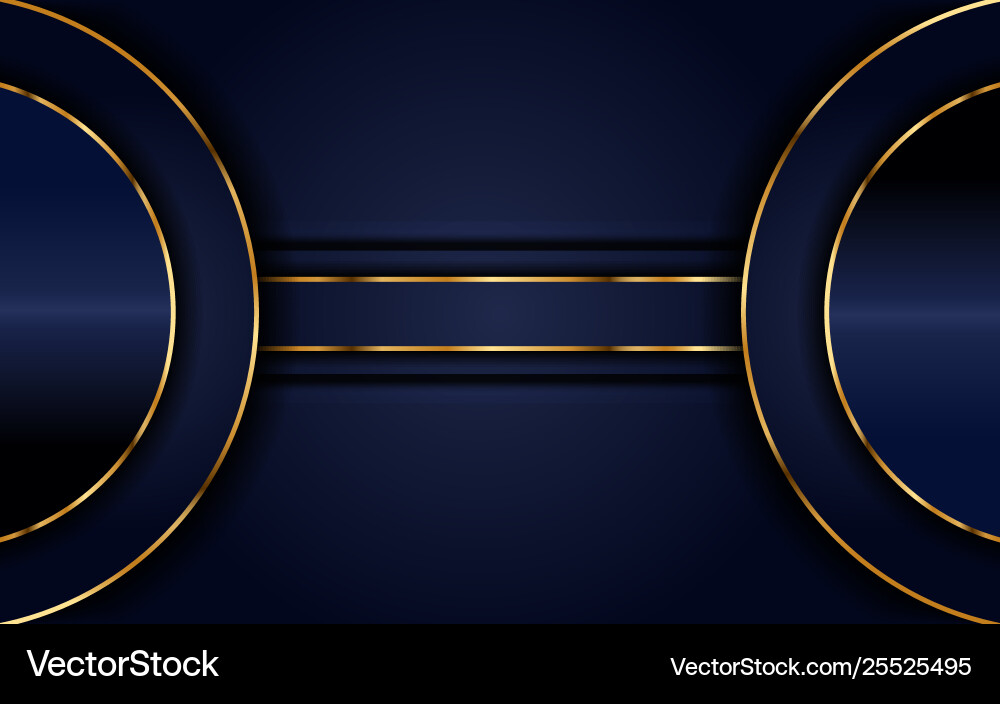 Modern navy background with light golden lines Vector Image