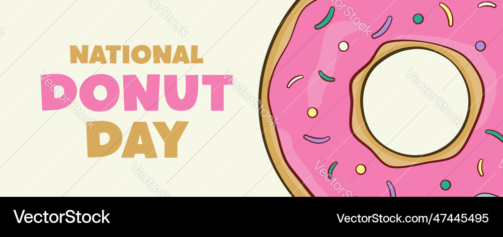 National donut day lettering Royalty Free Vector Image