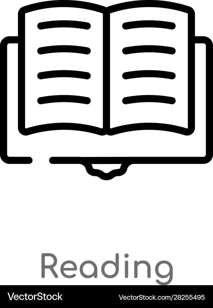 Outline reading icon isolated black simple line Vector Image