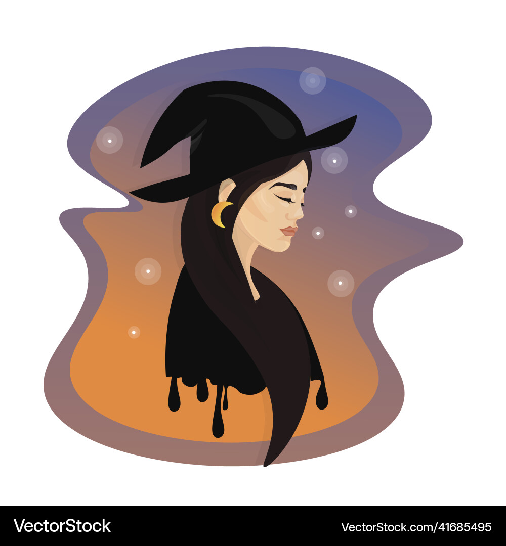 Portrait of witch Royalty Free Vector Image - VectorStock