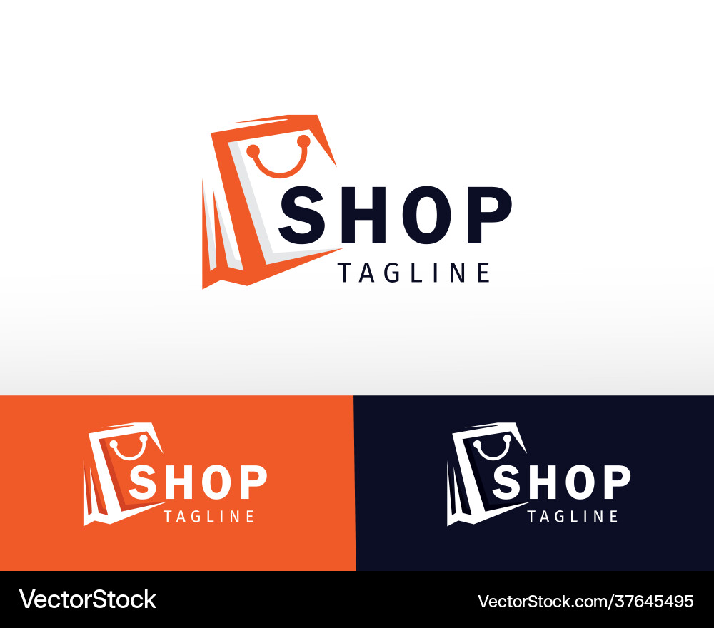 Shop logo creative shop template banner simple Vector Image