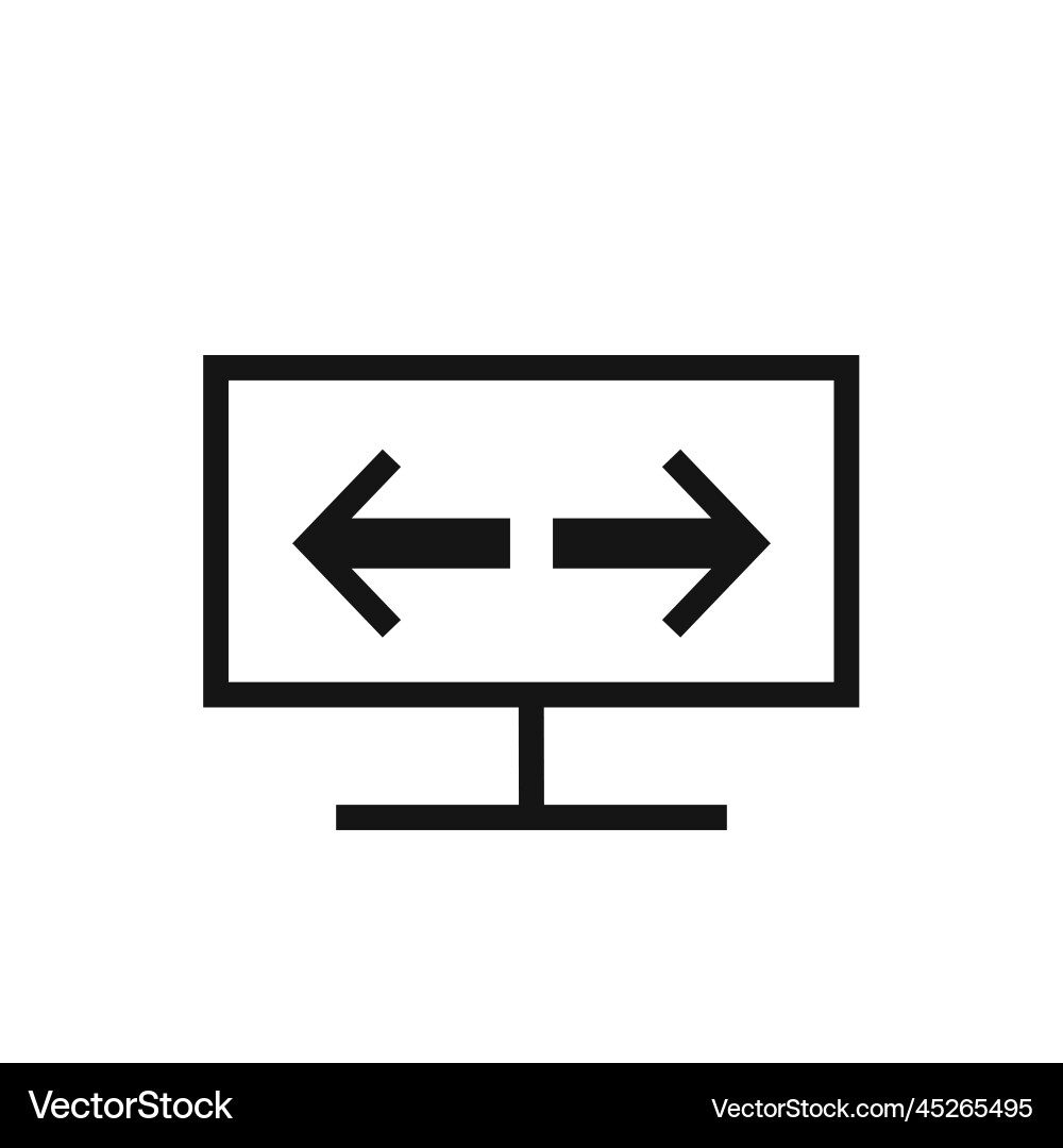 Wide screen line icon isolated on white Royalty Free Vector