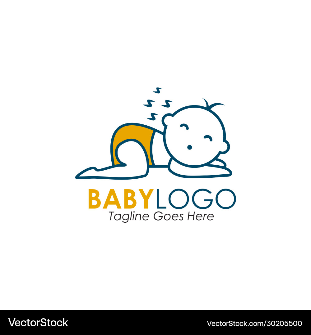 Baby shop logo design template Royalty Free Vector Image