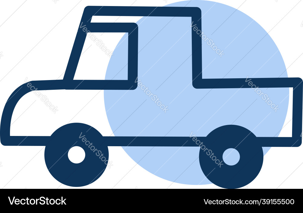 Blue truck icon on white background Royalty Free Vector