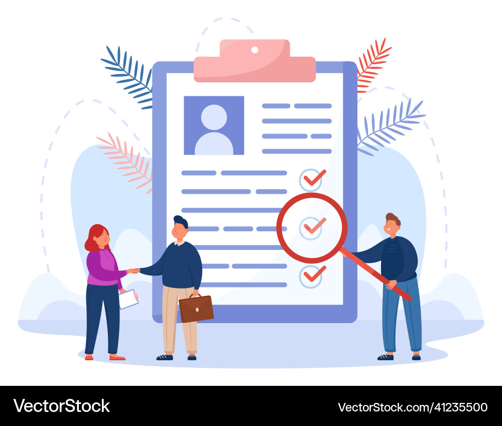 Business people writing agreement shaking hands Vector Image