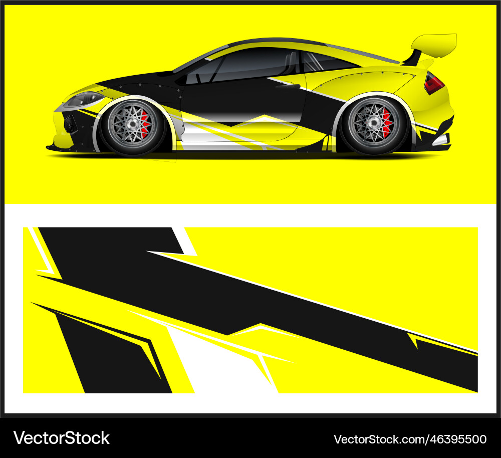 Car wrap decal vinyl sticker design Royalty Free Vector