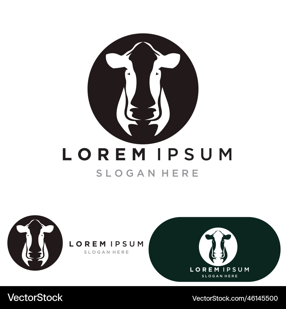 Cow head symbols and logo template Royalty Free Vector Image