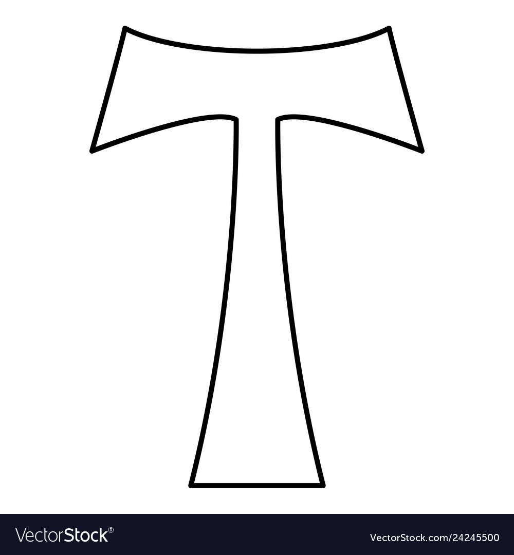 Cross Monogram T Symbol Saint Anthony Apostle Vector Image 